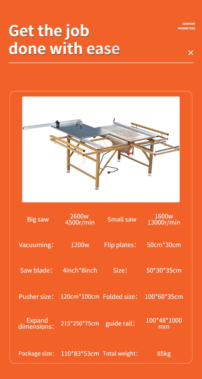 SBJ100 Multifunctional Folding Table Saw – Jujiang woodworking machine